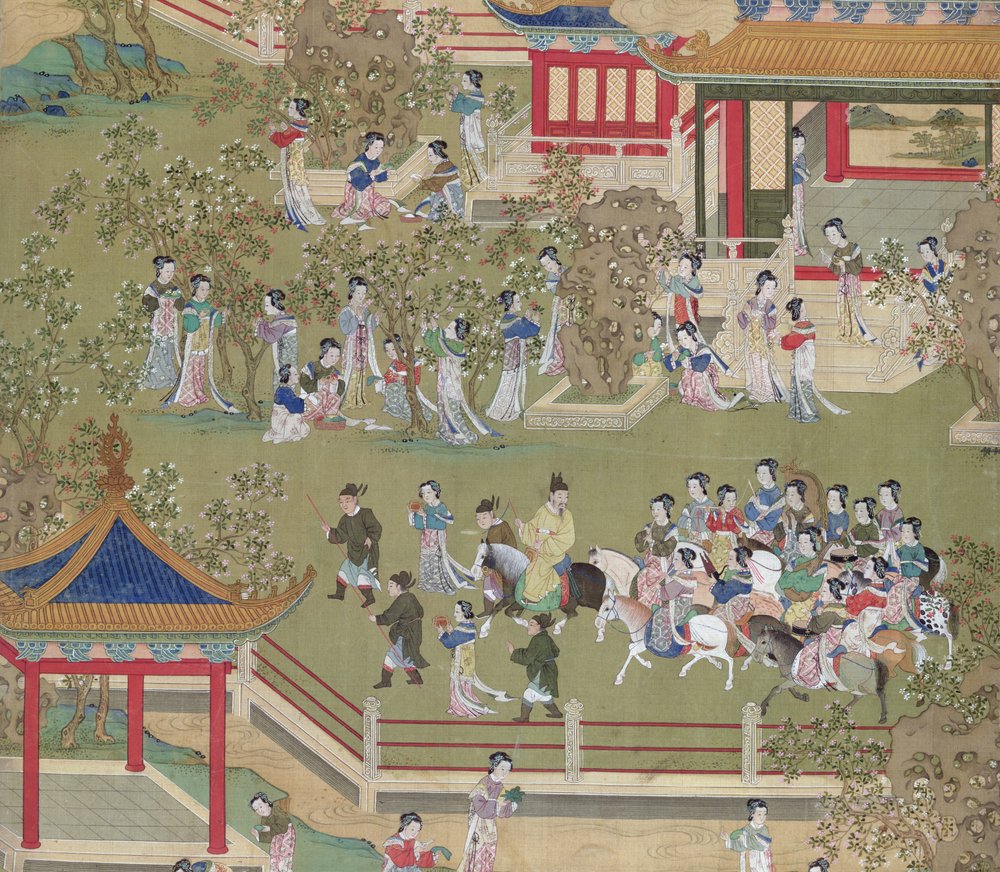 Emperor Yang Ti Strolling in His Gardens with His Wives (detail)