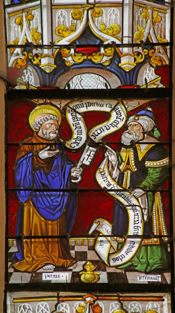 Window depicting Saint Peter and the Prophet Jeremiah