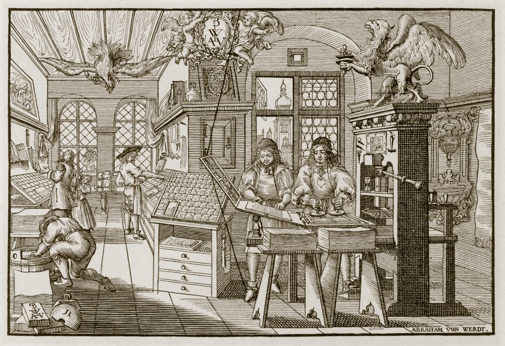 Medieval German Printing Press by Abraham van Werdt