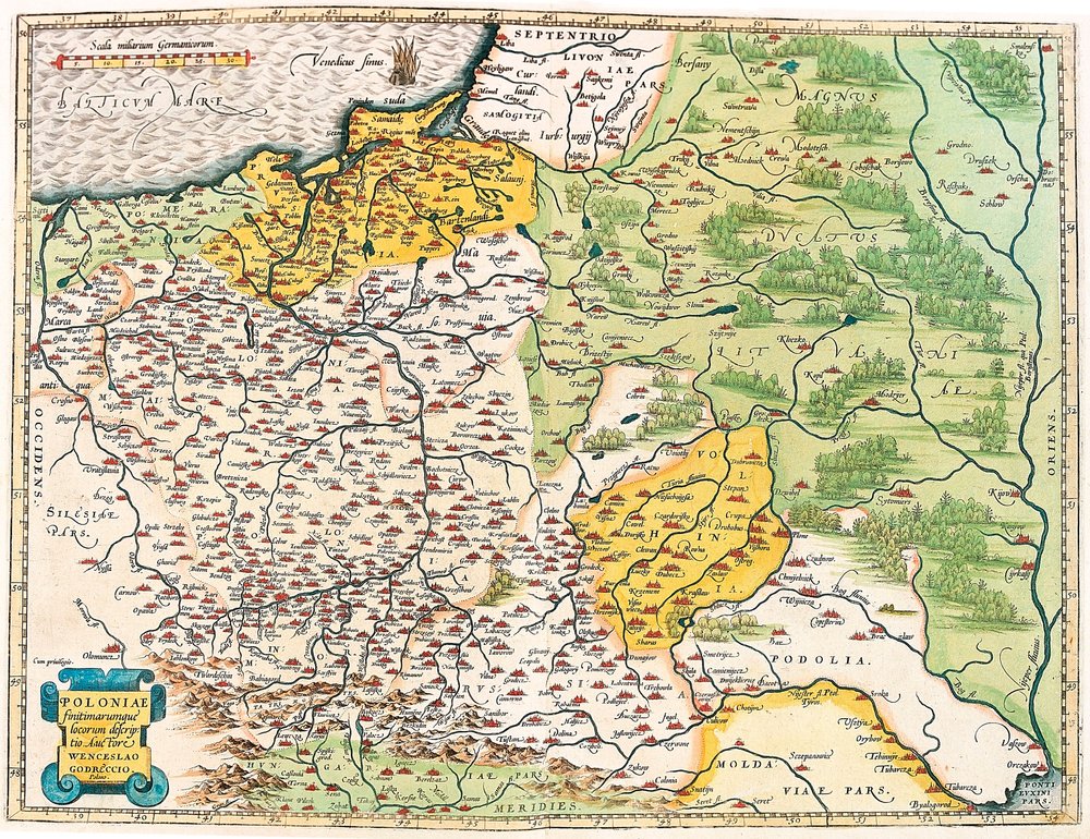 Geography Map of Poland from Theatrum Orbis Terrarum by Abraham Ortelius