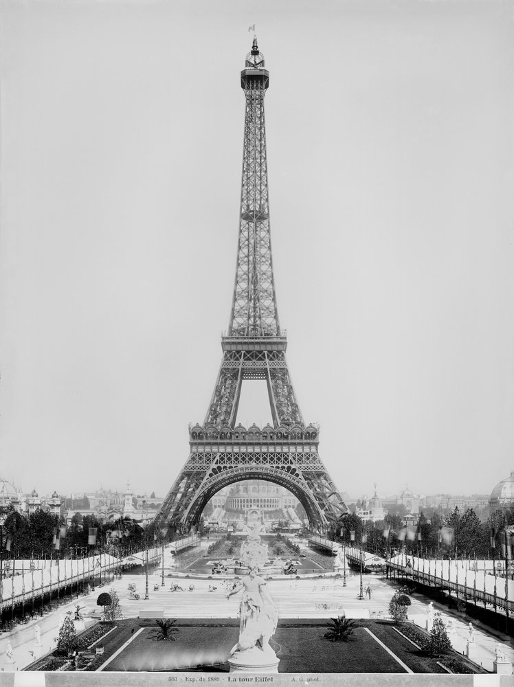 The Eiffel Tower photographed during the Universal Exhibition of 1889 ...