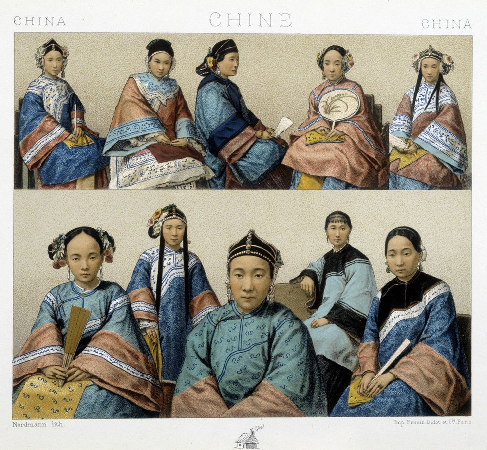 Different Types of Woman in China - in 'The Historical Costume' by Racinet