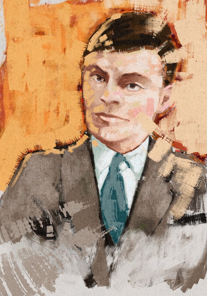 Portrait of Mathematician Alan Turing by Alessandro Lonati