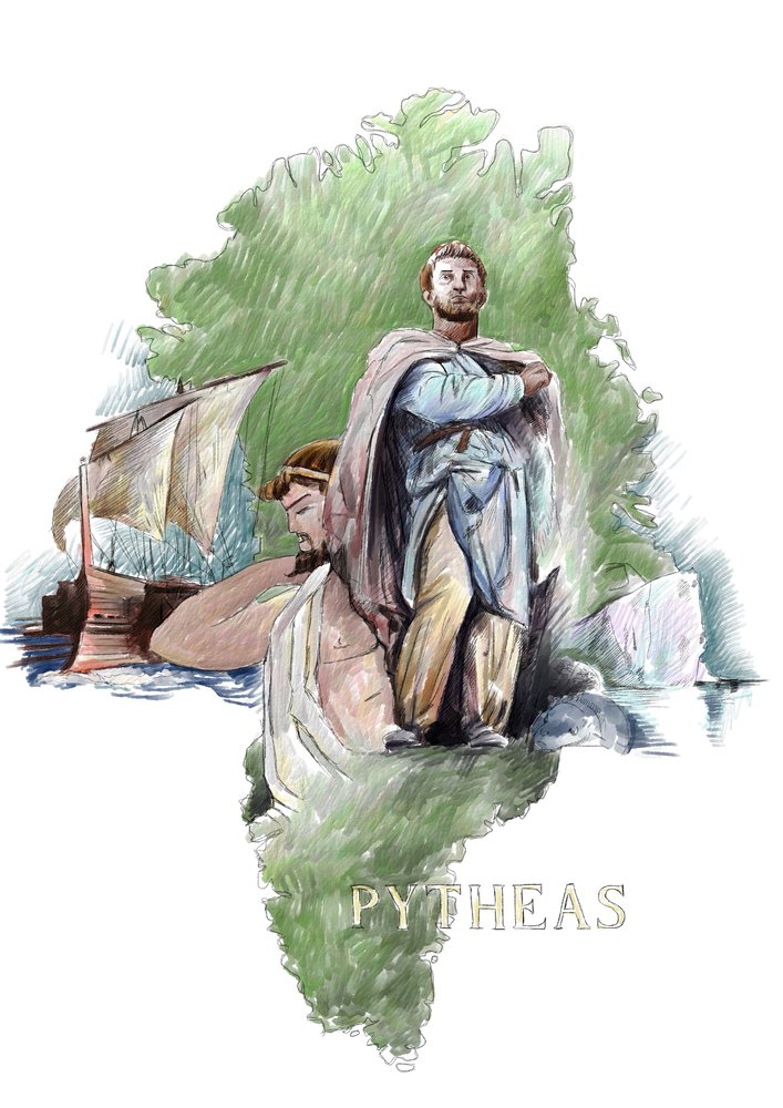 Representation of Pytheas Greek explorer from Massalia, 4th century BC