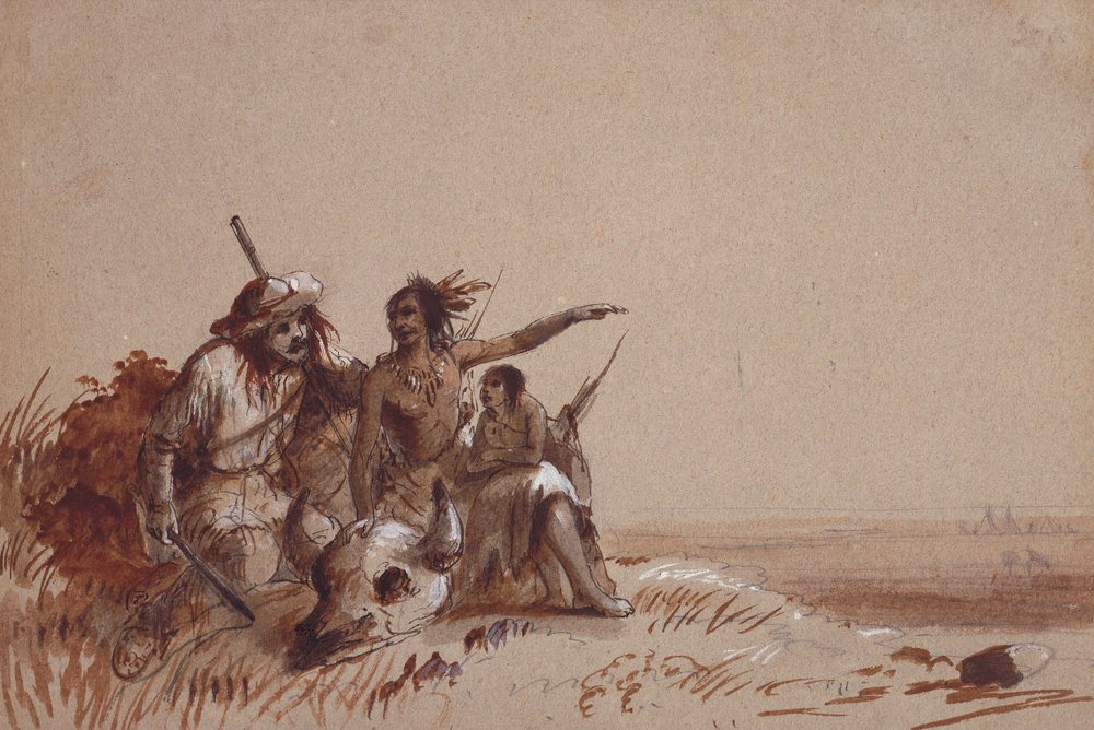 Kansas Indian Recounting to a Trapper, by Signs, the Migration of ...
