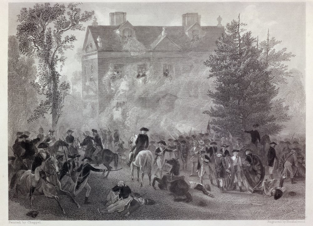 The Battle of Germantown at Chew House in 1777 (engraved by Robert ...