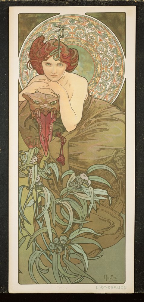 The Precious Stones: Emerald, 1900 by Alphonse Mucha