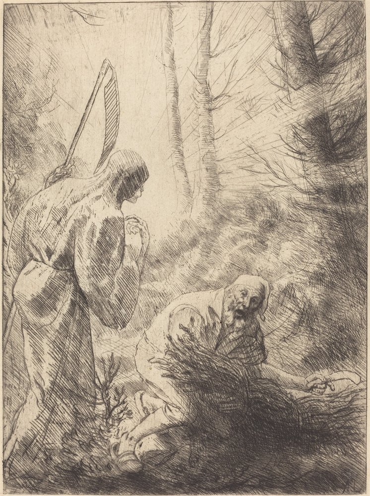 Death and the Woodcutter, 2nd plate by Alphonse Legros