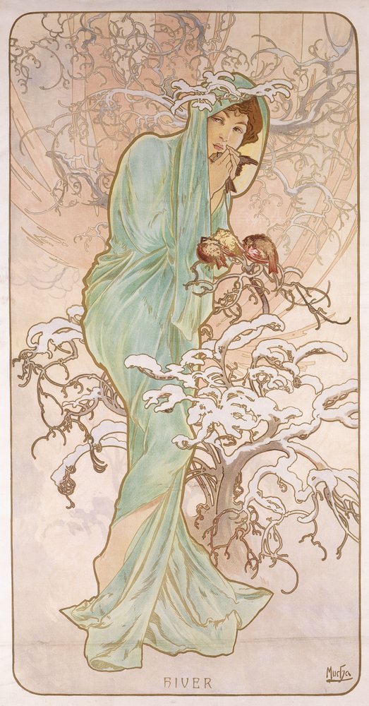 Winter by Alphonse Mucha: Highest-quality art reproduction