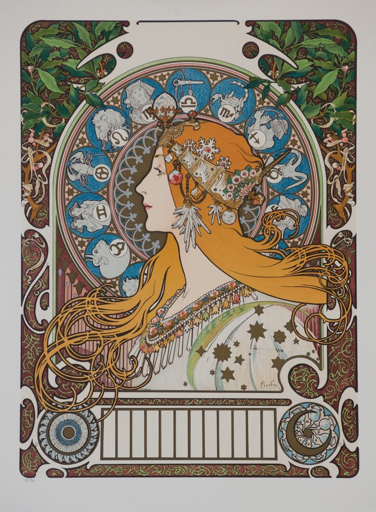 Zodiac by Alphonse Mucha: Highest-quality art reproduction