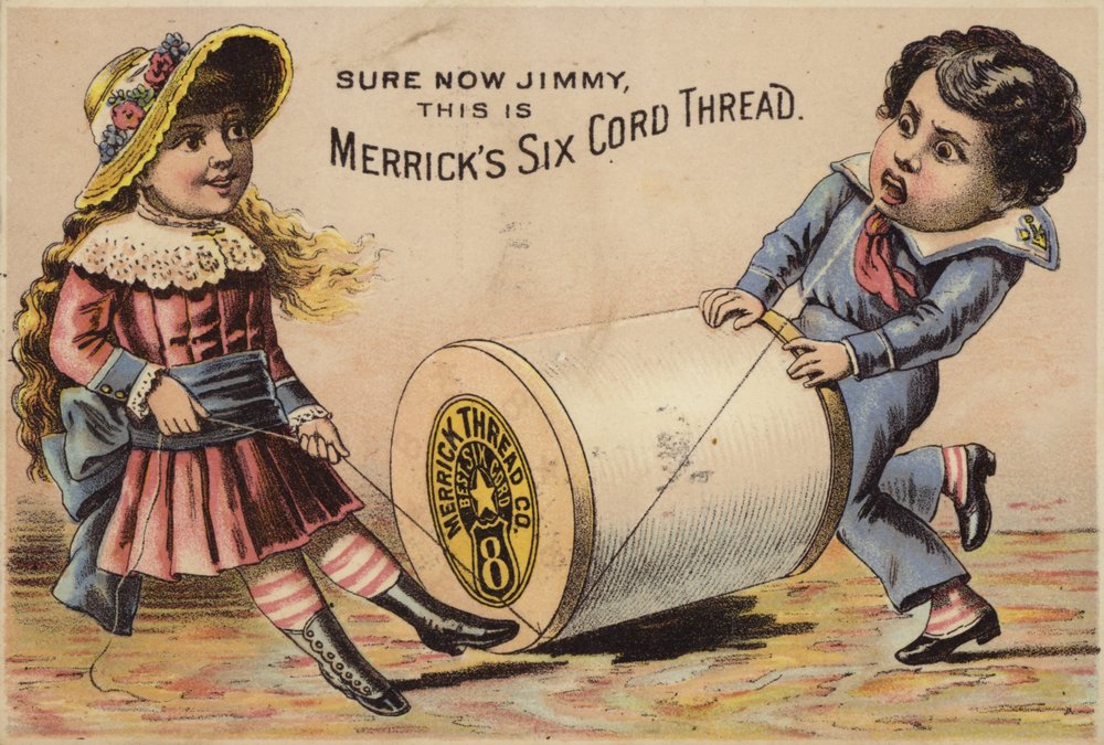 Children Playing with Large Cotton Reel by American School