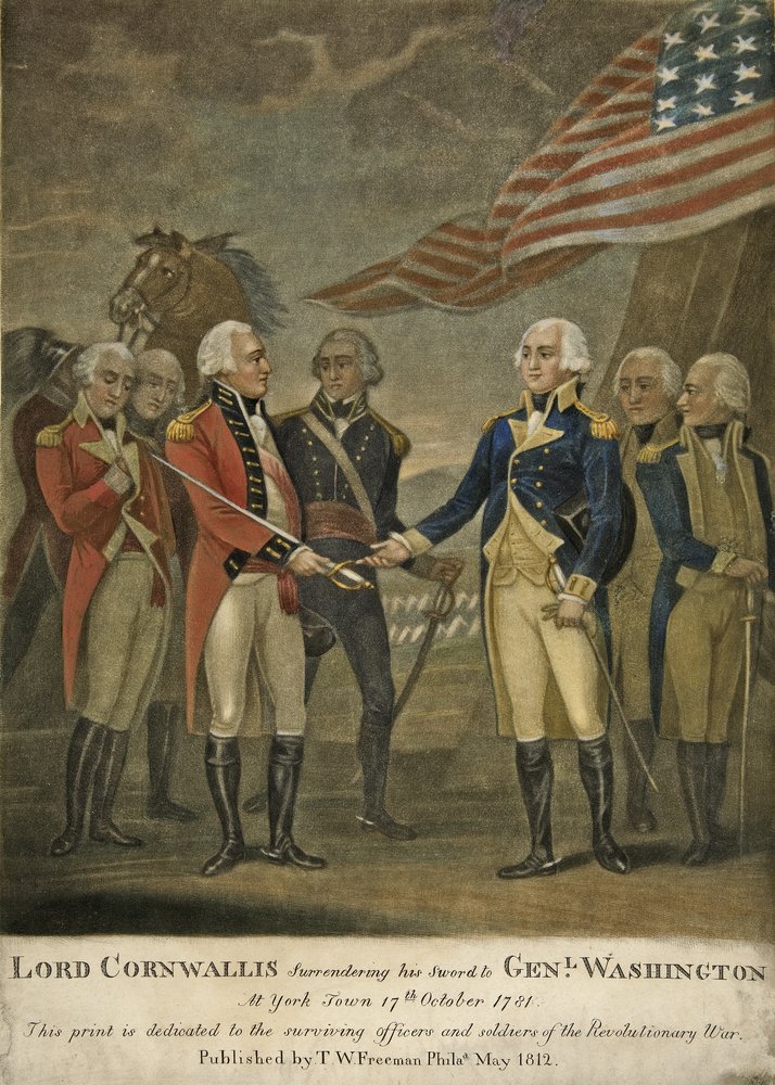 Lord Cornwallis Surrendering his Sword to Gen. Washington at York Town