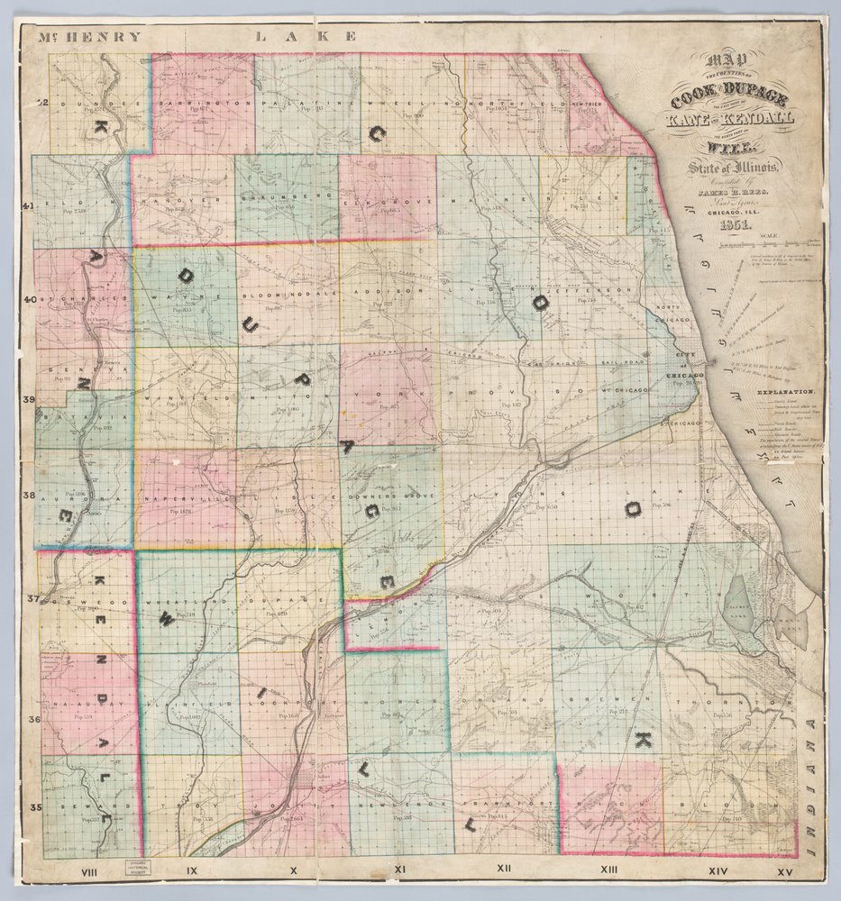 Rees Map of Cook And DuPage Counties by American School