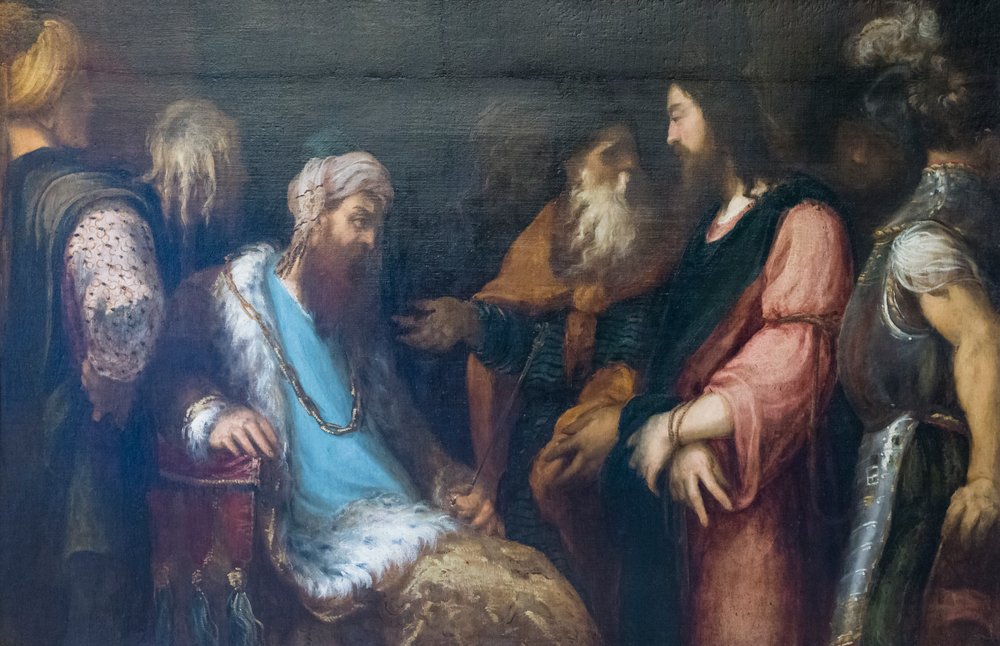 Jesus before Herod by Andrea Schiavone: Buy fine art print