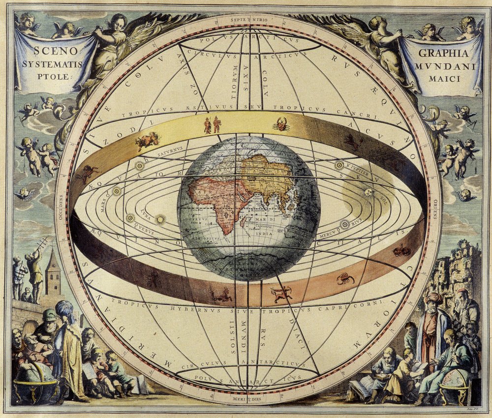 The Ptolemy system. Andrea Cellarius's Celestial Atlas