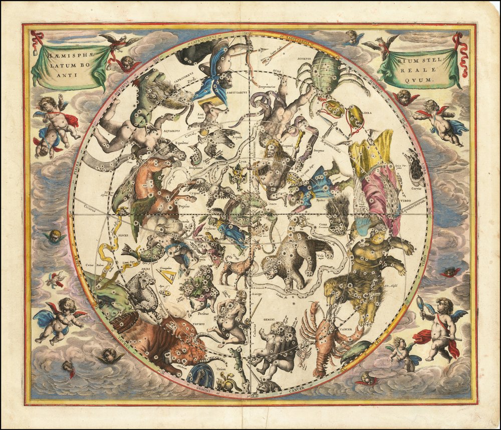 Celestial Map Illustrating the Constellations of the Northern ...