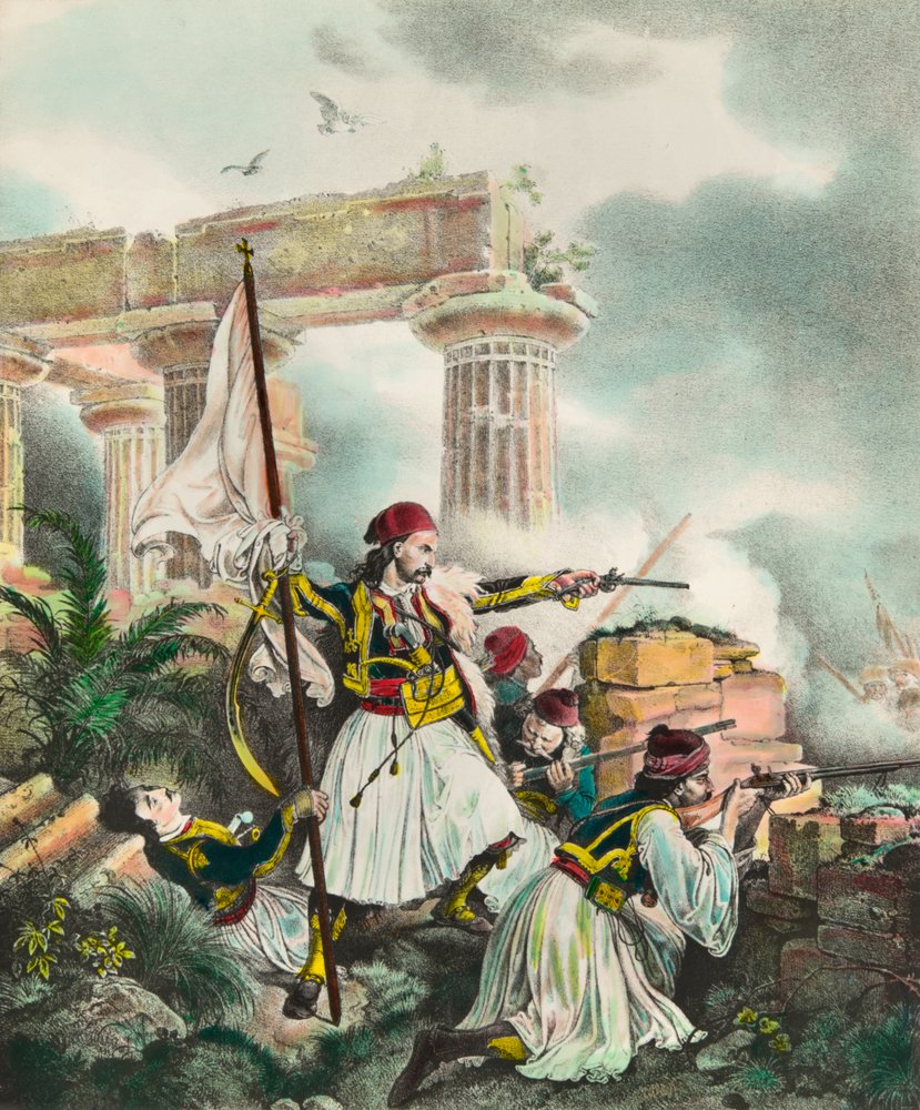 Greek Independence War against the Ottoman Empire: the banner rises to ...