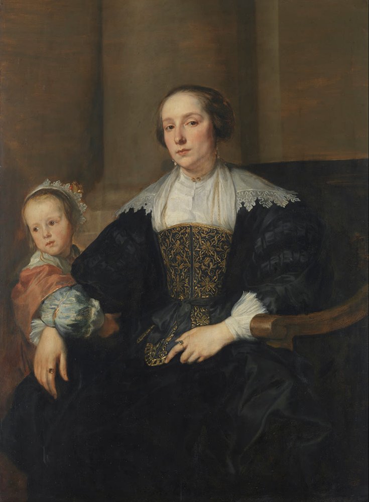 Portrait of Anna van Thielen with her daughter Anna Maria
