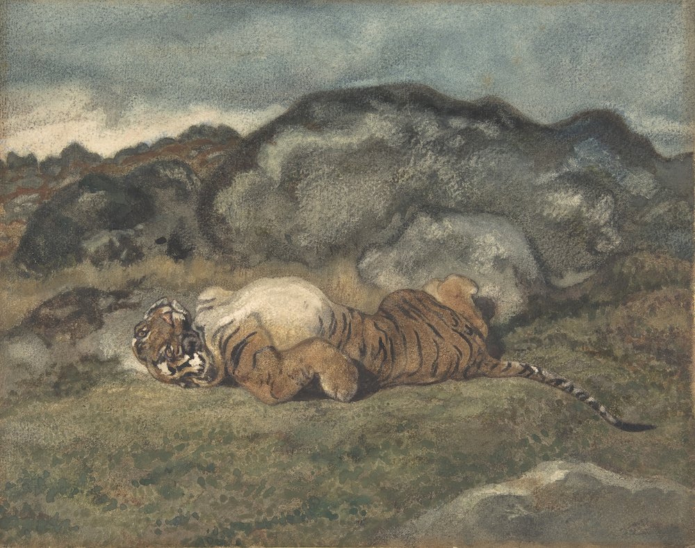 Tiger Rolling on Its Back by Antoine Louis Barye
