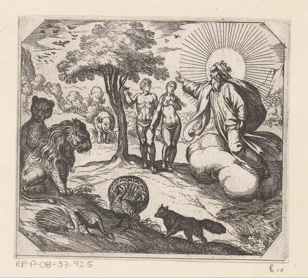 God Forbids Adam and Eve to Eat from the Tree of Knowledge