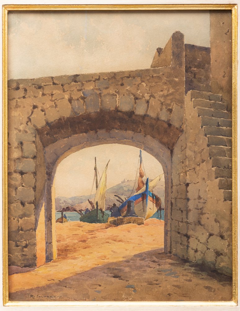Vault with Harbour and Boats by Arcangelo Salvarani