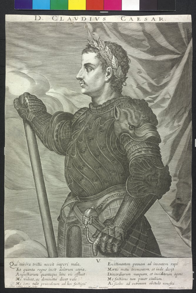 Roman Emperor Claudius by Artist Unknown: Fine art print