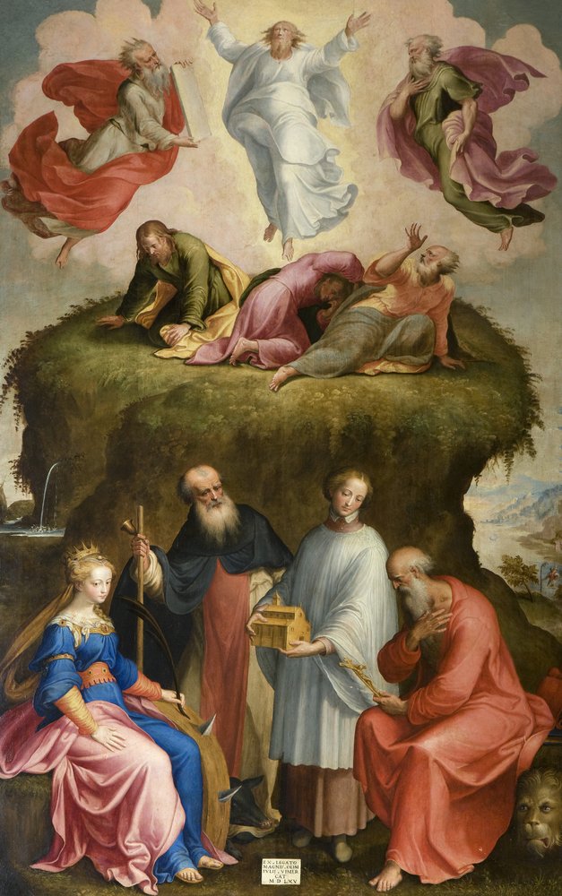 Transfiguration and Saints by Bernardino Campi