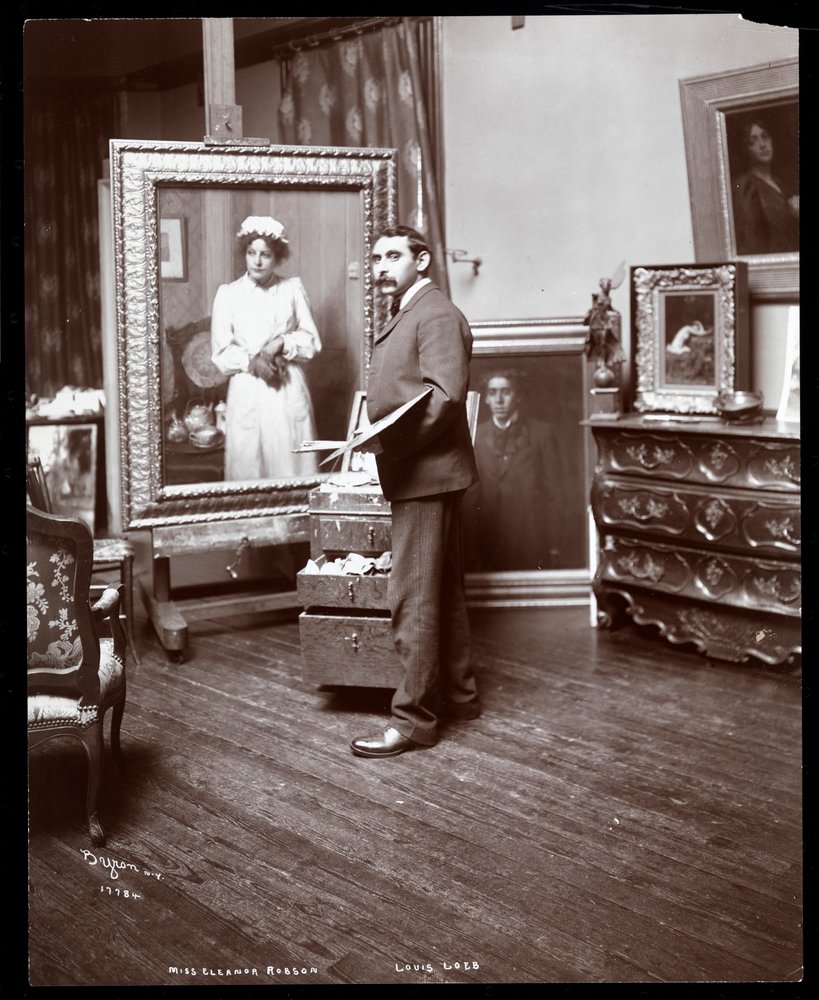 The Artist Louis Loeb Painting a Portrait of Eleanor Robson