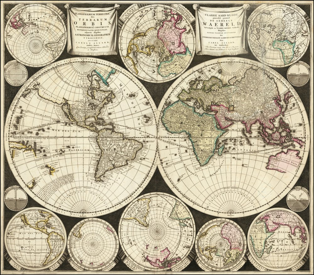 1696 Map of the World by Carel Allard: Buy fine art print