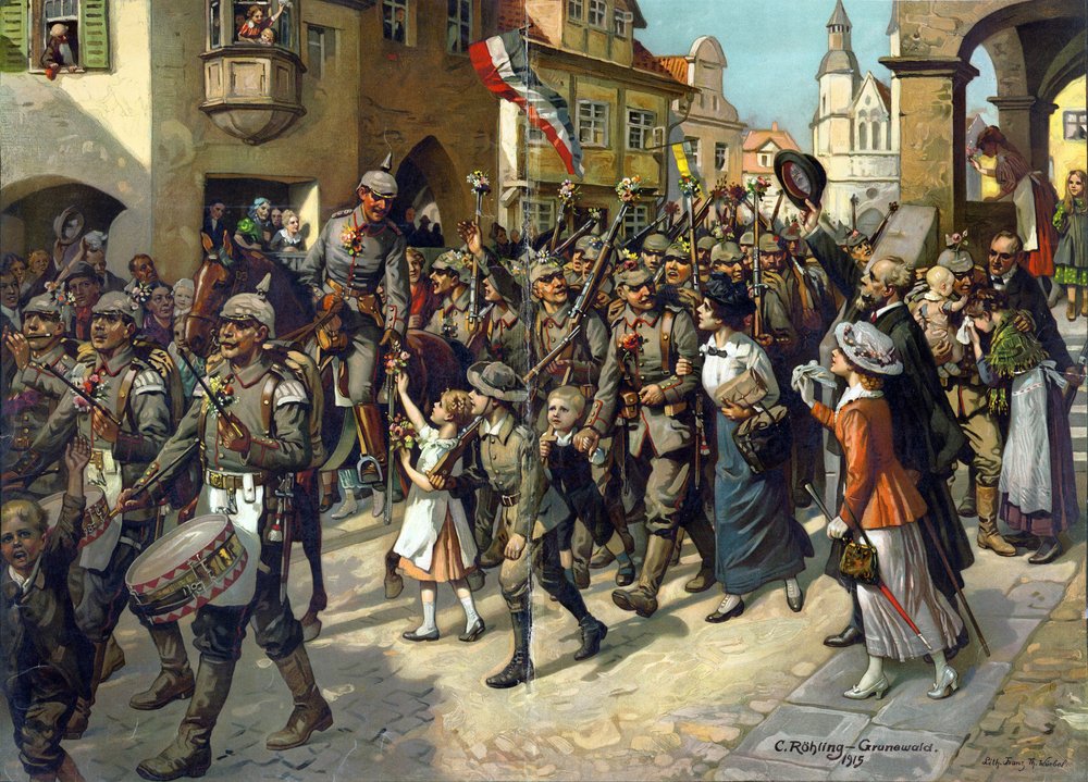 The Mobilization in 1914 by Carl Rohling: Fine art print