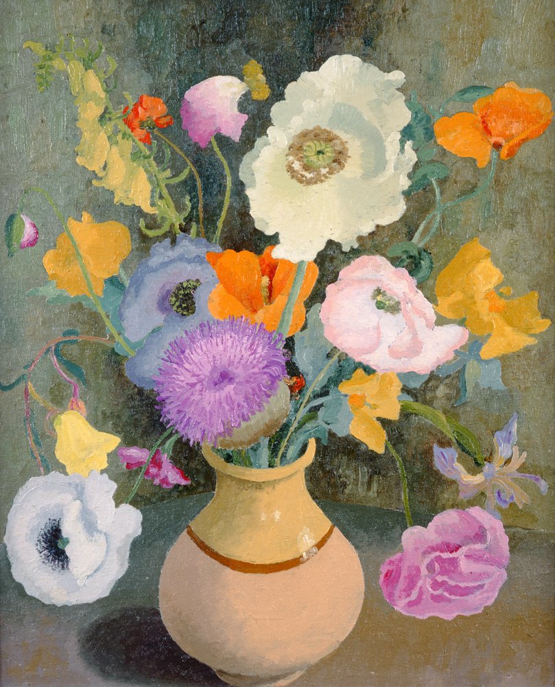 Poppies and Sweet Peas by Cedric Morris: Fine art print