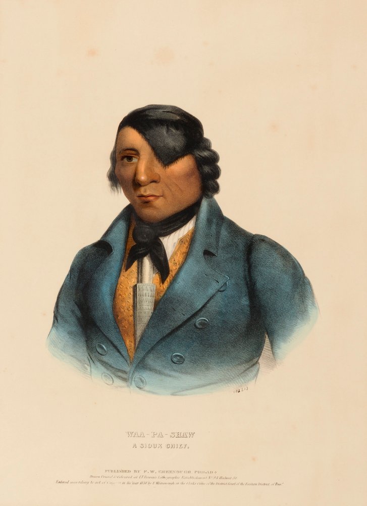 Waa-Pa-Shaw, a Sioux Chief, from History of the Indian Tribes of North ...