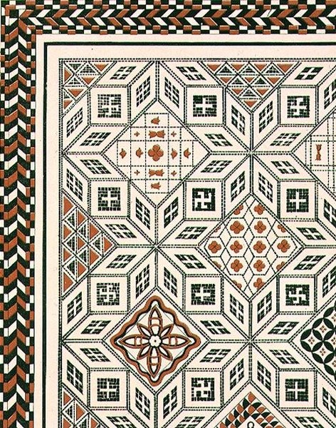 Design of a mosaic pavement discovered at Nimes, probably 2nd or 3rd ...