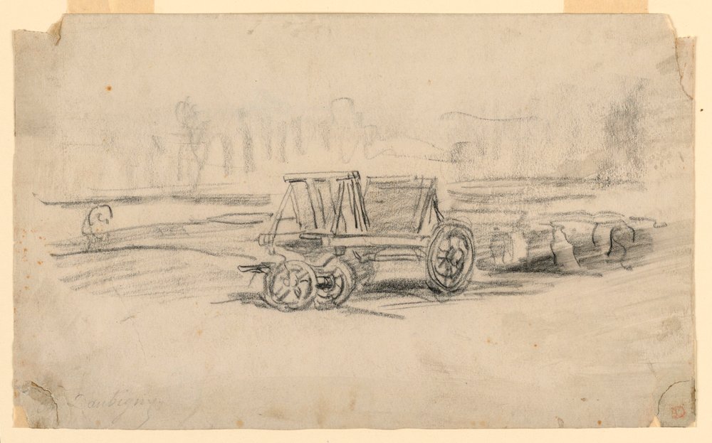 A farm wagon, ca. 1850 by Charles Francois Daubigny