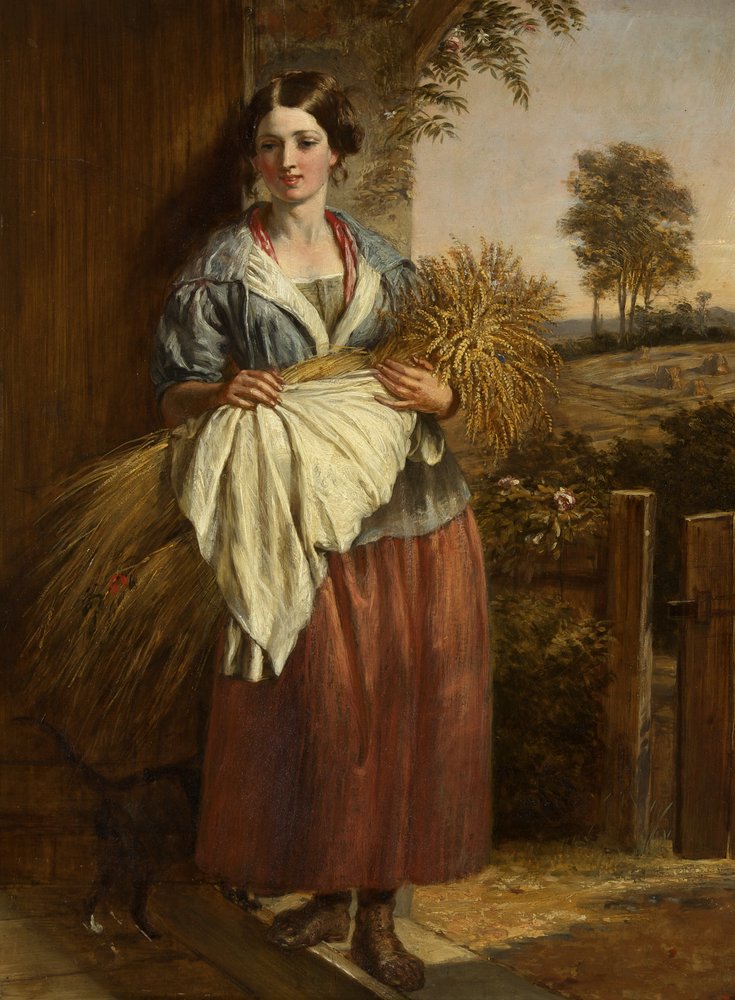 The Gleaner (oil on panel) by Charles Landseer