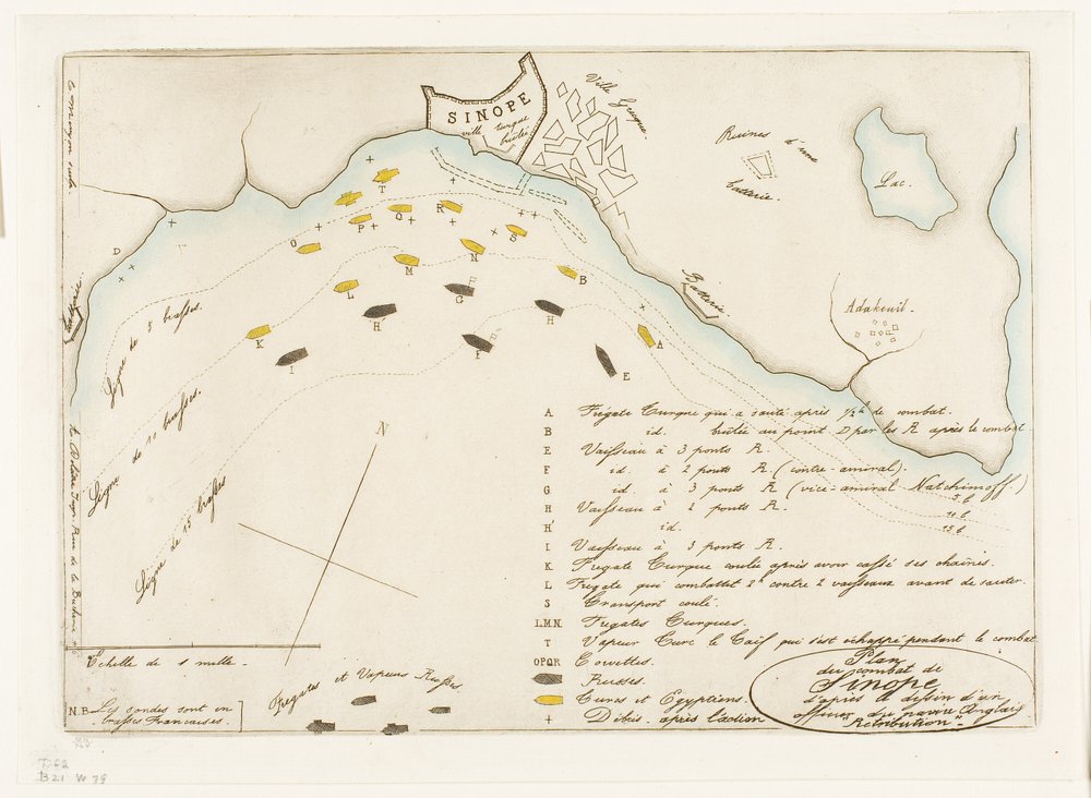 Plan of the Battle of Sinope by Charles Meryon