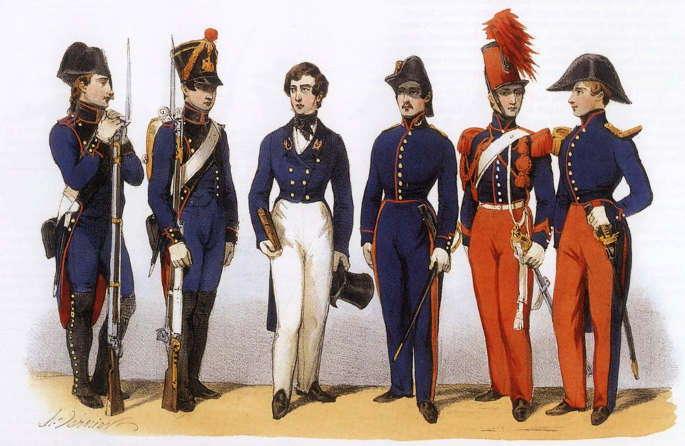 Uniforms of French Army: Polytechnic School, General Staff and Cavalry