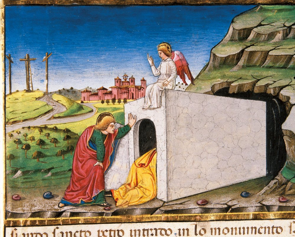 The Apostles Peter and John Discover the Tomb of the Empty Christ, from ...
