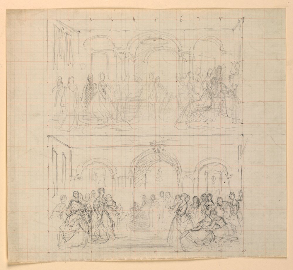 Two Figure Compositions for the Painting "Lady Washington's Reception ...
