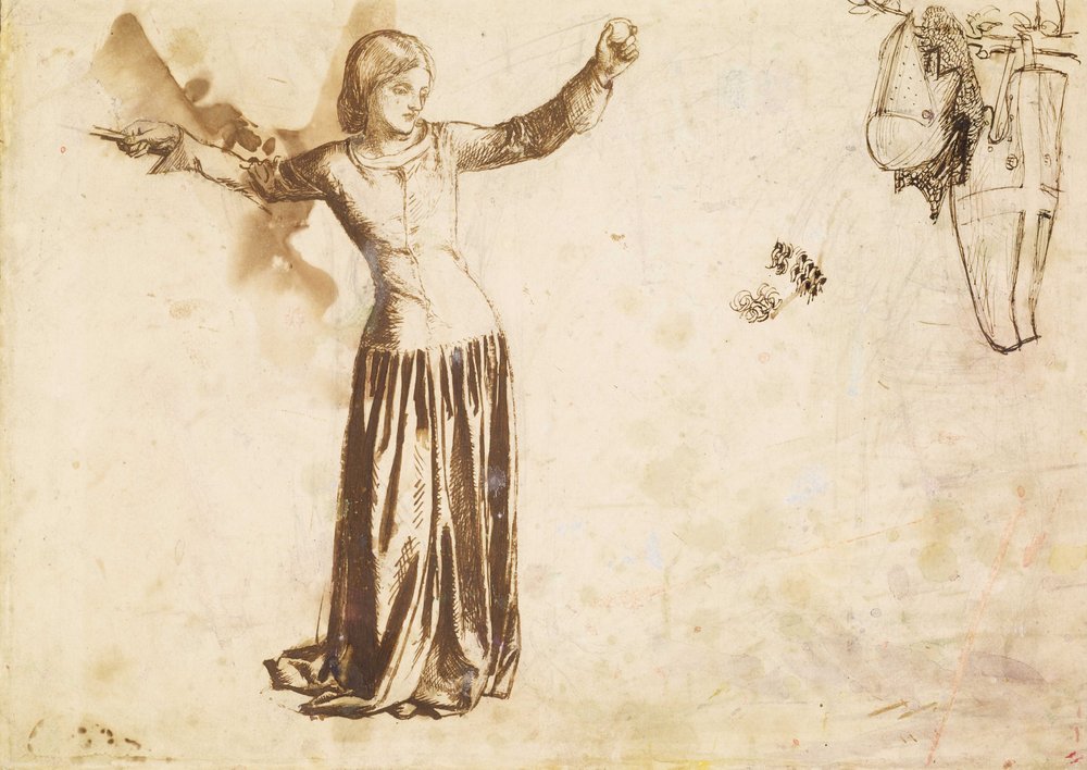 Launcelot at the Shrine of the Holy Grail, Study for Guenevere