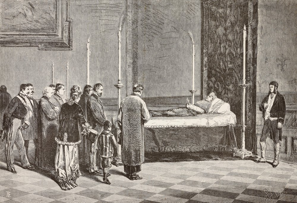 Cardinal Giacomo Antonelli's body lying in state in one of the rooms in ...