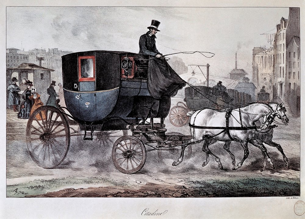 Public Transport in the 19th Century: A Cab in the Streets of Paris