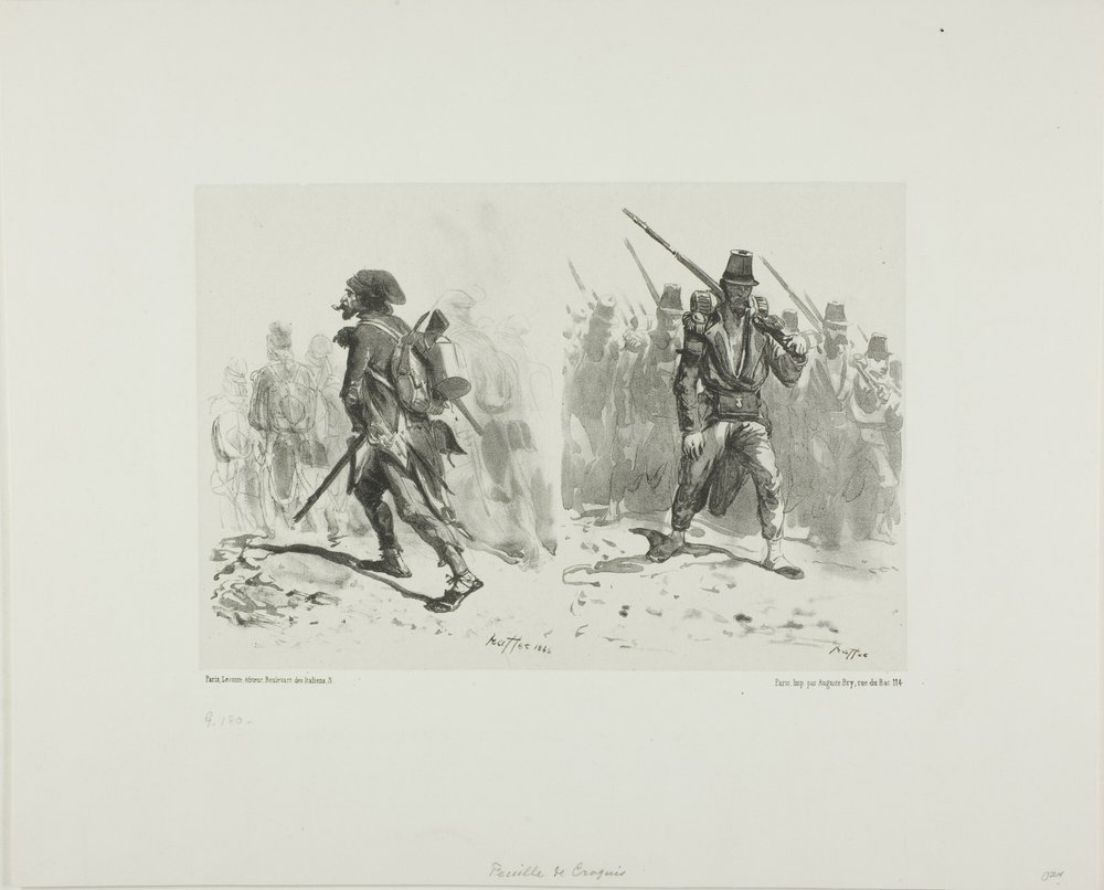 Sheet of Sketches by Denis Auguste Marie Raffet