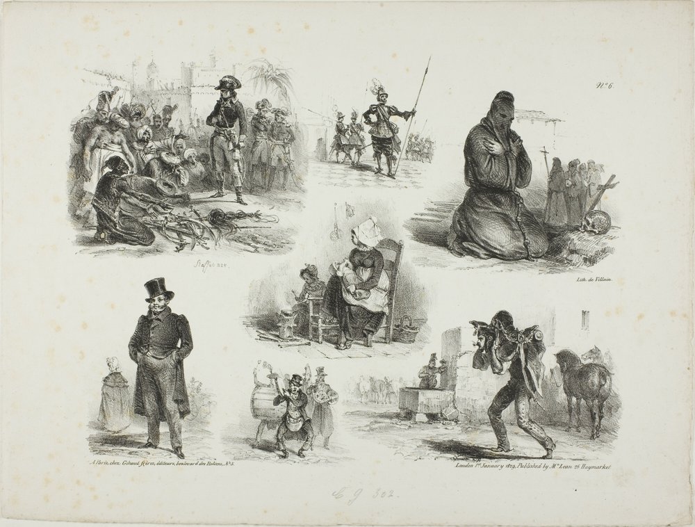 Sheet of Sketches by Denis-Auguste-Marie Raffet