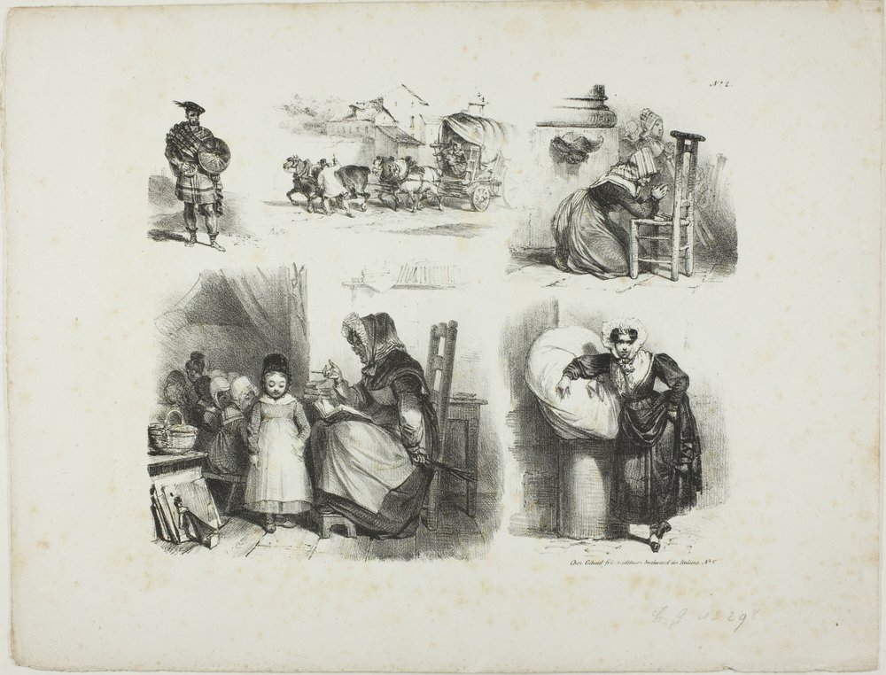 Sheet of Sketches by Denis Auguste Marie Raffet