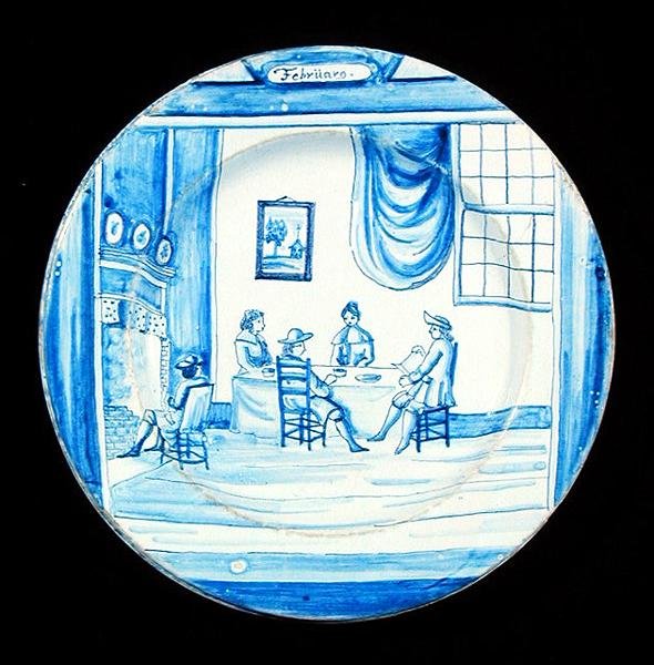 Delftware Plate Depicting the Month of February