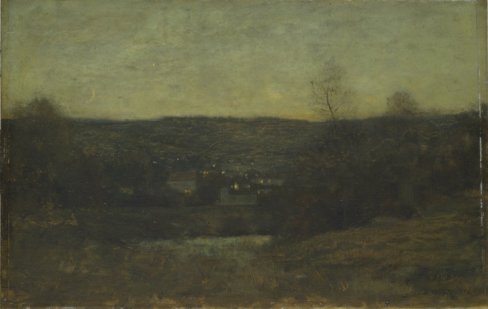 A Lighted Village by Dwight William Tryon: Fine art print