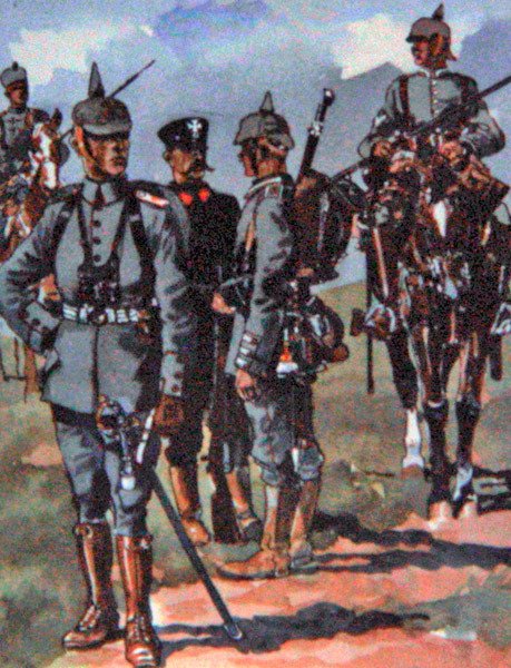 German Field Uniforms of 1914 by E. (after) Dobrich