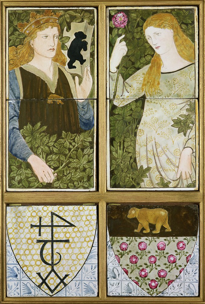 King Arthur and Queen Guinevere, Six Tile Panel