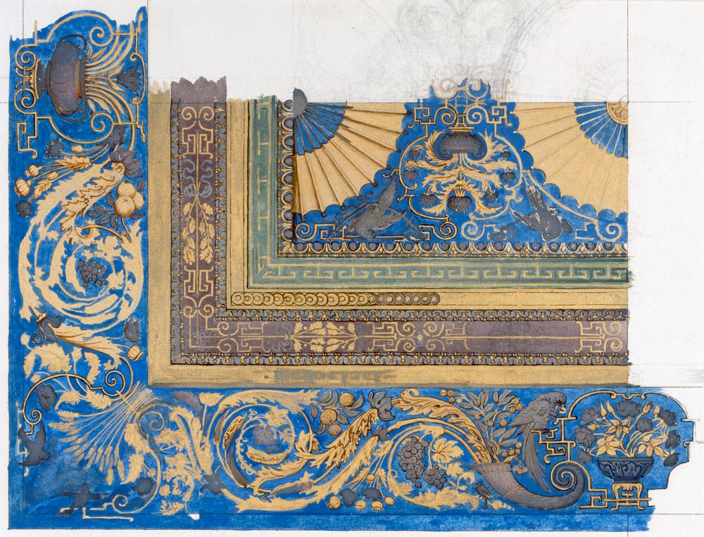 Design for the Central Ceiling of the Billiard Room at Wortley Hall